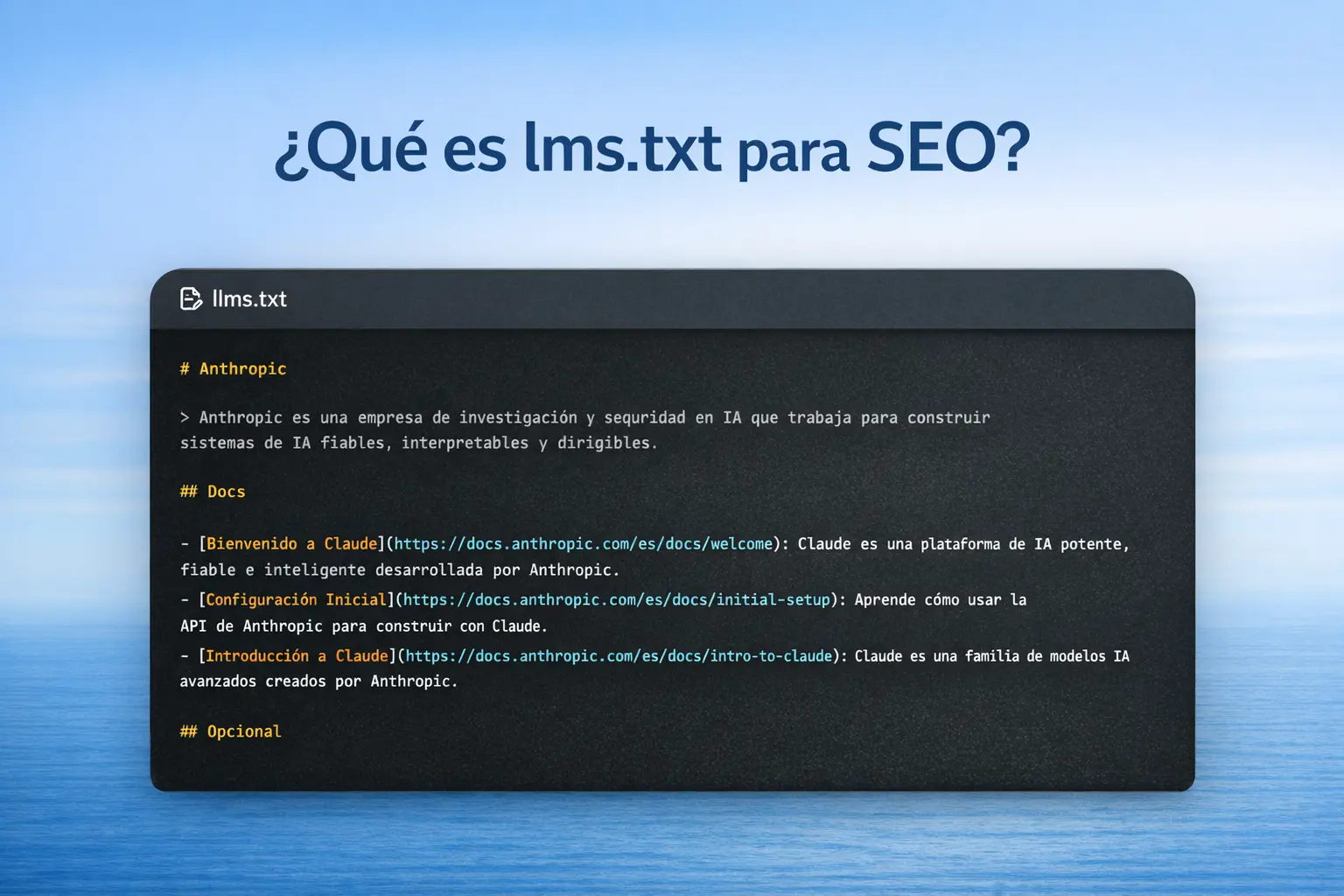llms.txt for SEO: guía técnica para IA y motores de búsqueda